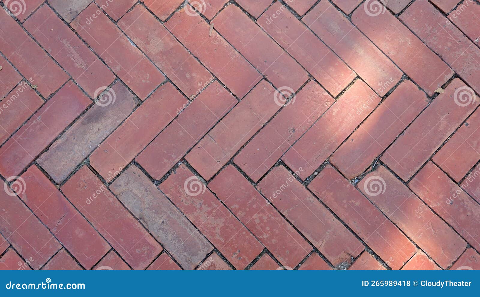 Brick Floor Arranged in Herringbone Pattern. Stock Photo - Image of ...