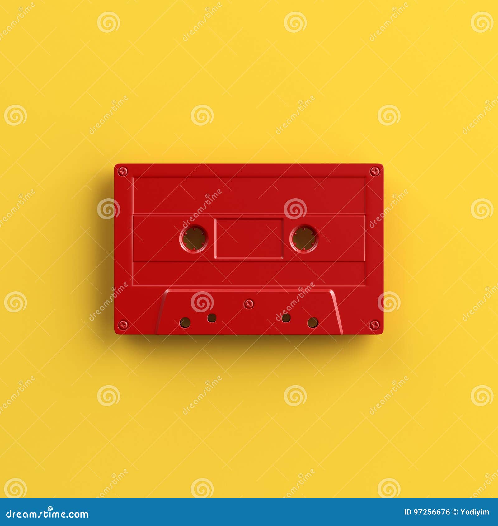 Top View Red Cassette Tape Pop Art. Stock Illustration - Illustration ...