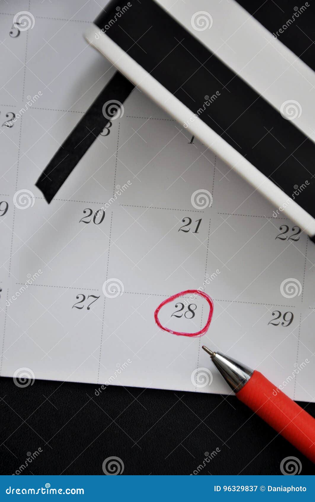 Red Circle Marked With Pen On A Calendar Sheet Royalty-Free Stock ...