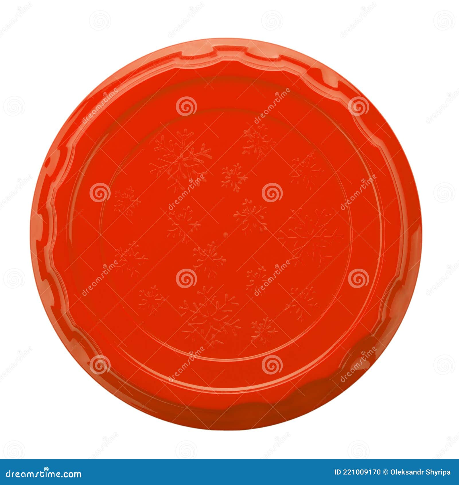 Top View of Red Plastic Lid Isolated on White. Plastic Circle Stock ...
