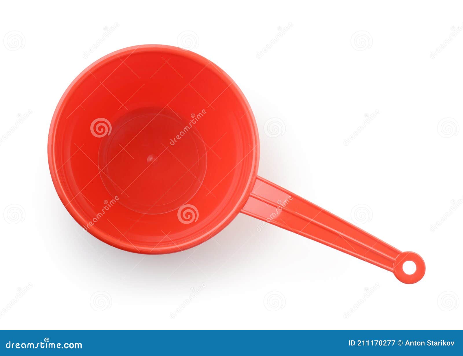 Top View of Red Plastic Water Ladle Stock Image - Image of accessory ...