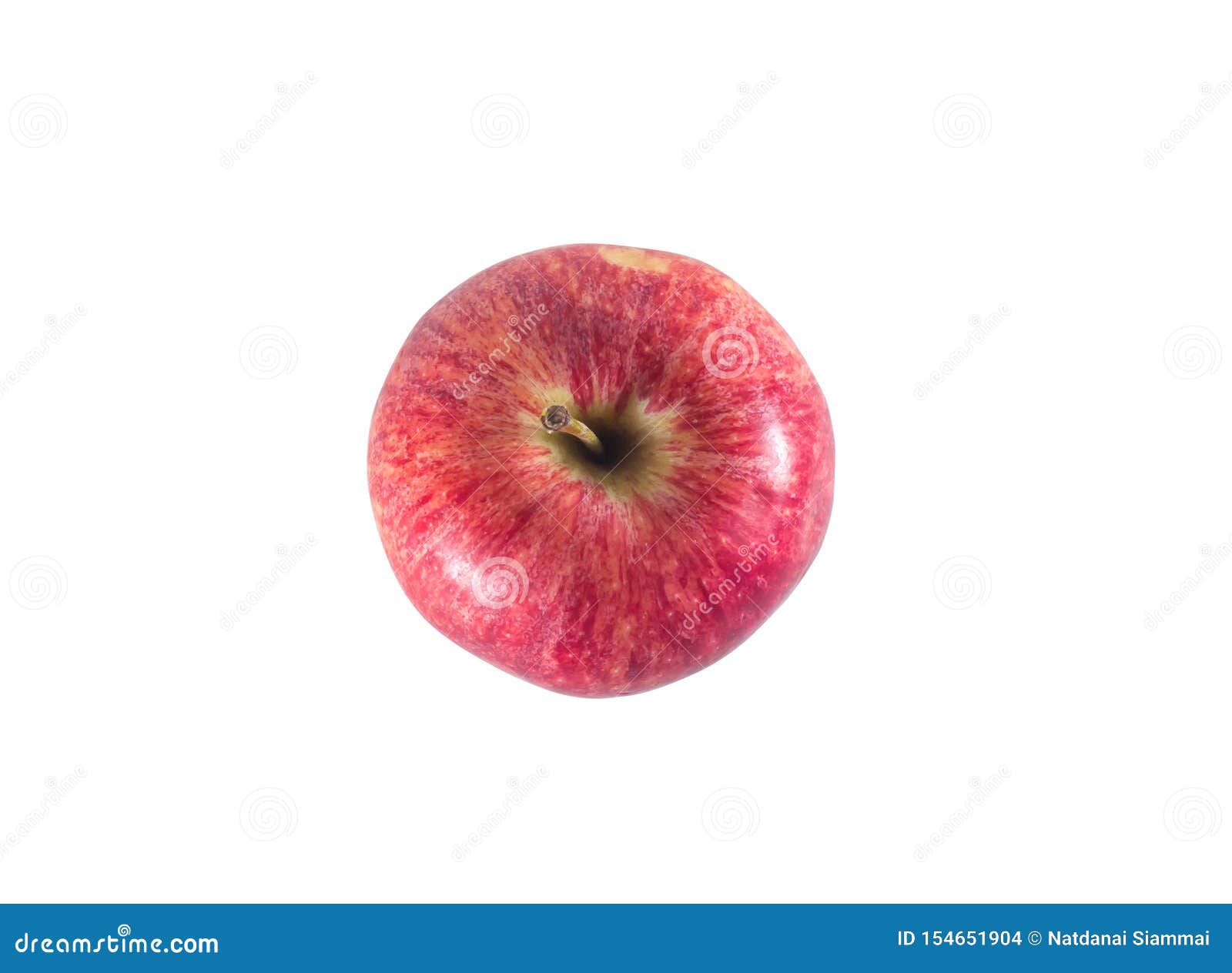 Top View of Red Ripe Fresh Single Apple Isolated on White Background ...