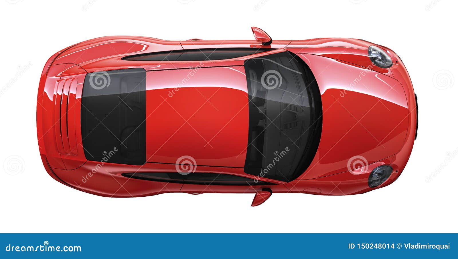 Top View of a Red Spots Coupe Car Editorial Stock Image - Illustration ...
