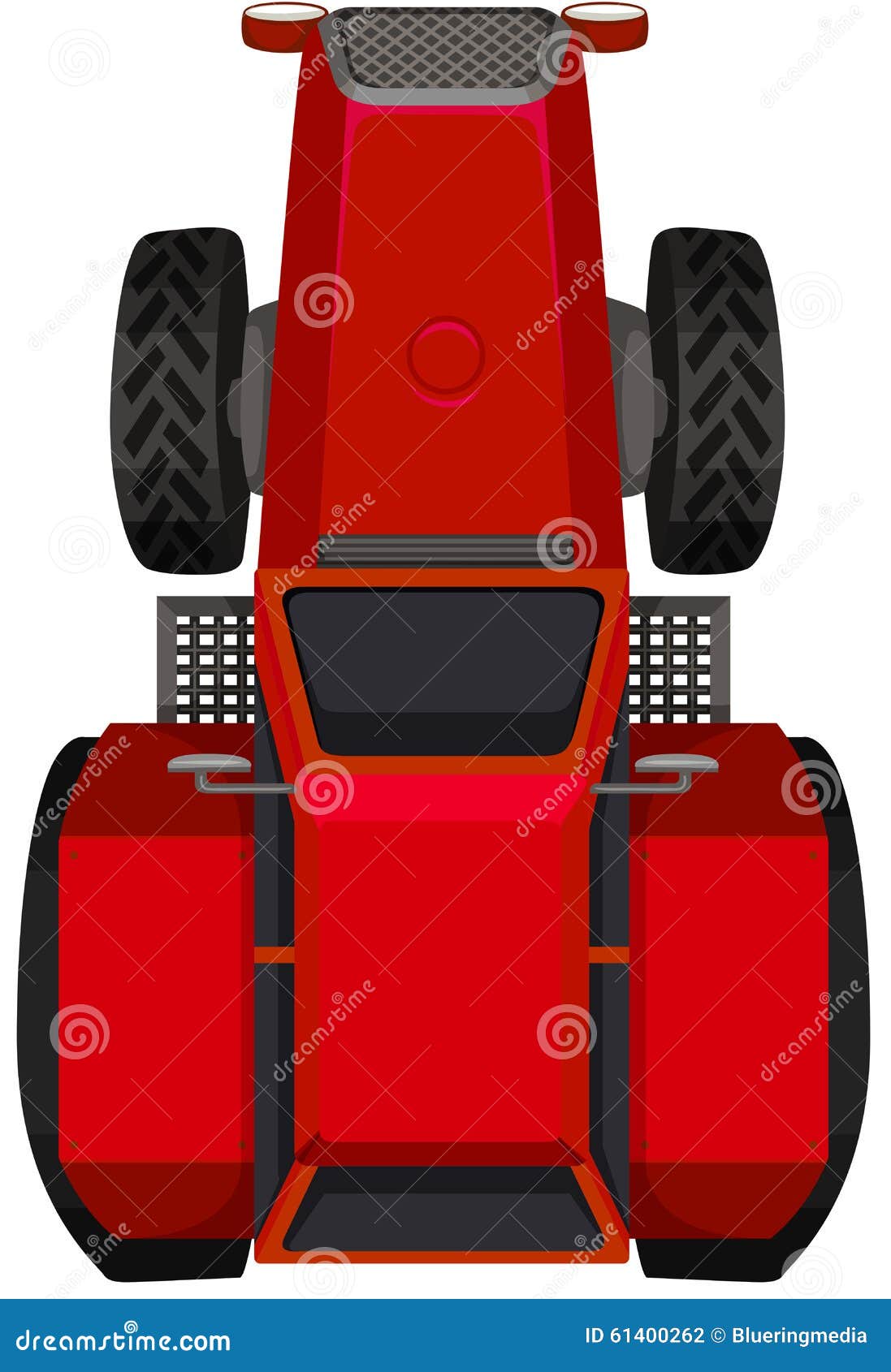Top view of red tractor stock vector. Illustration of instrument - 61400262