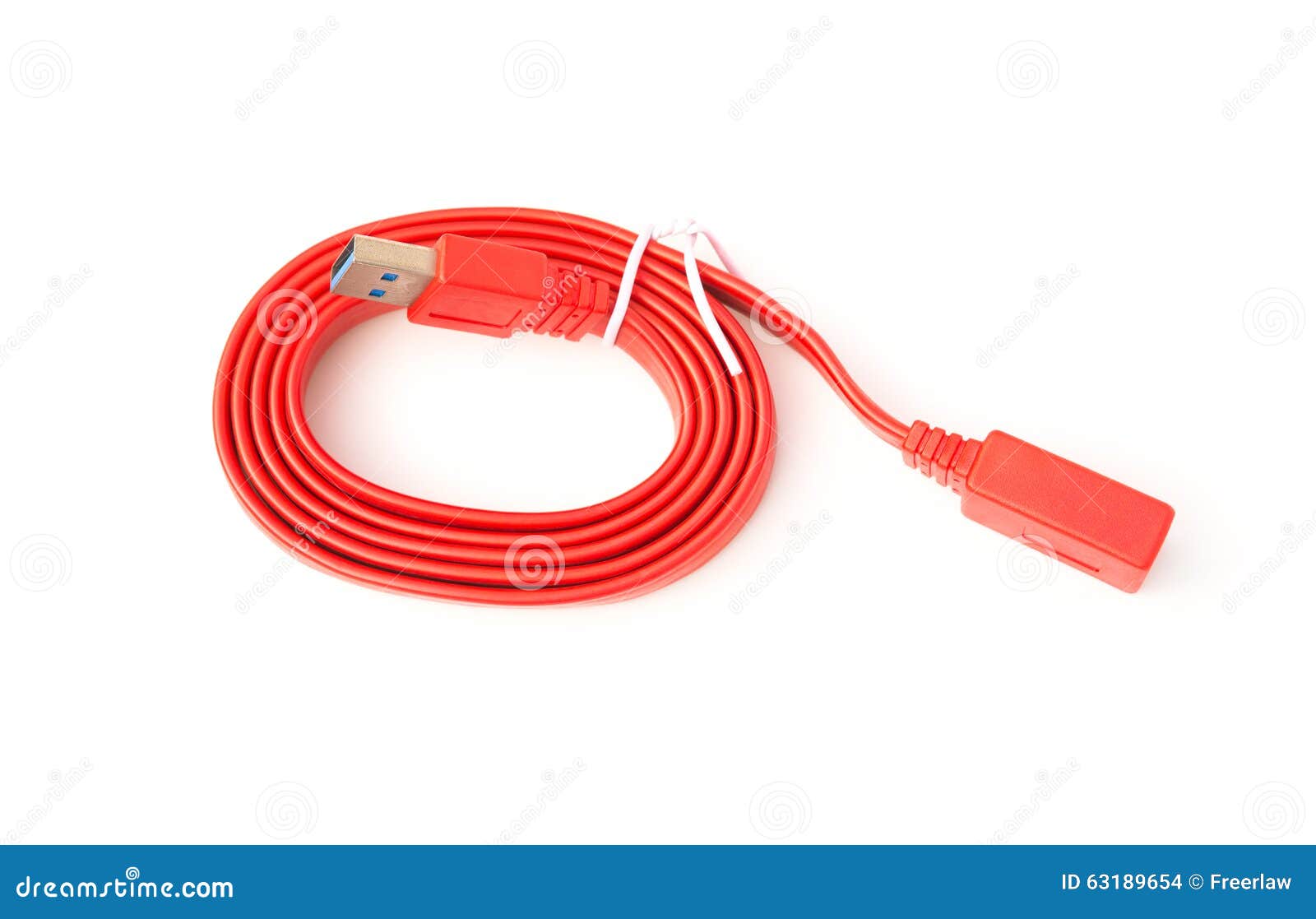 Top View Red Usb Cable on White Background Stock Photo - Image of ...