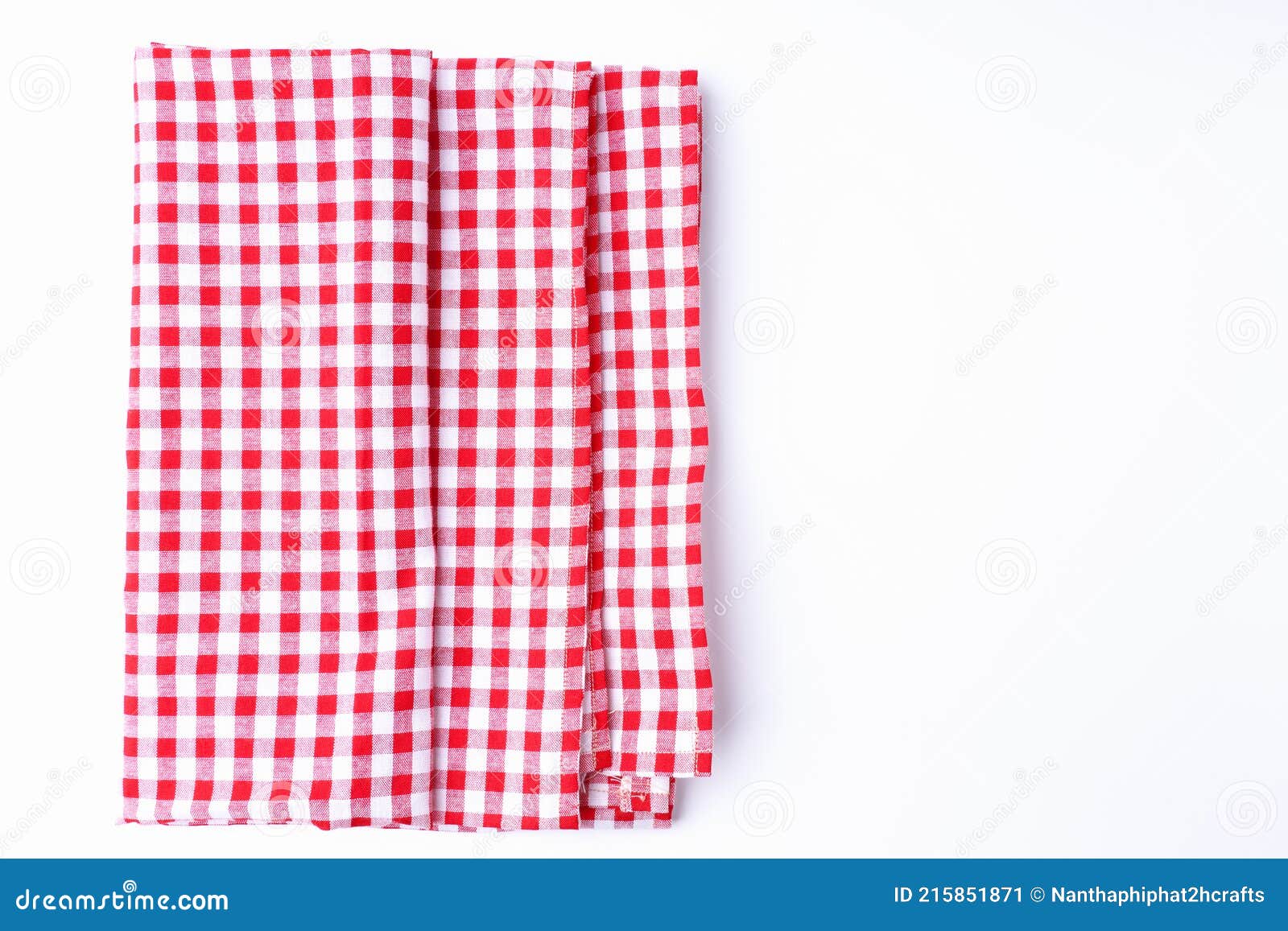 Top View Red and White Fabric Checkered Tablecloths Neatly Folded ...