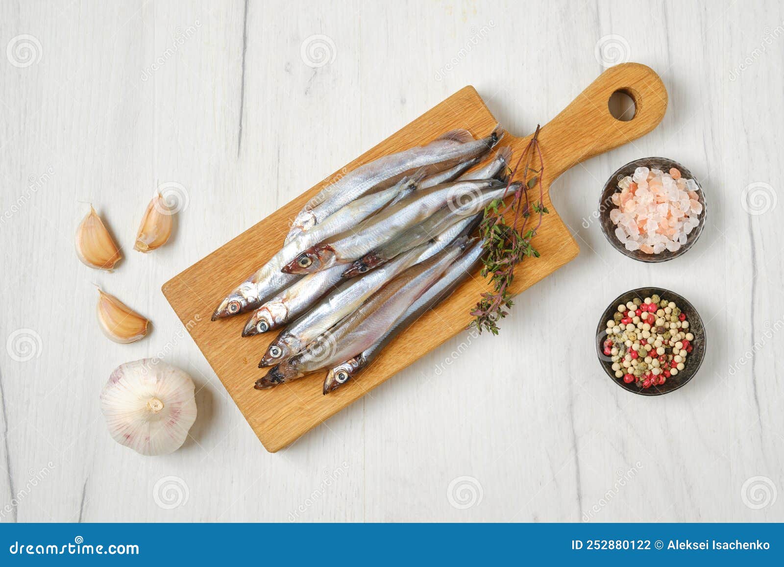 Top View of Resh Raw Frozen Capelin Stock Photo - Image of cookery ...
