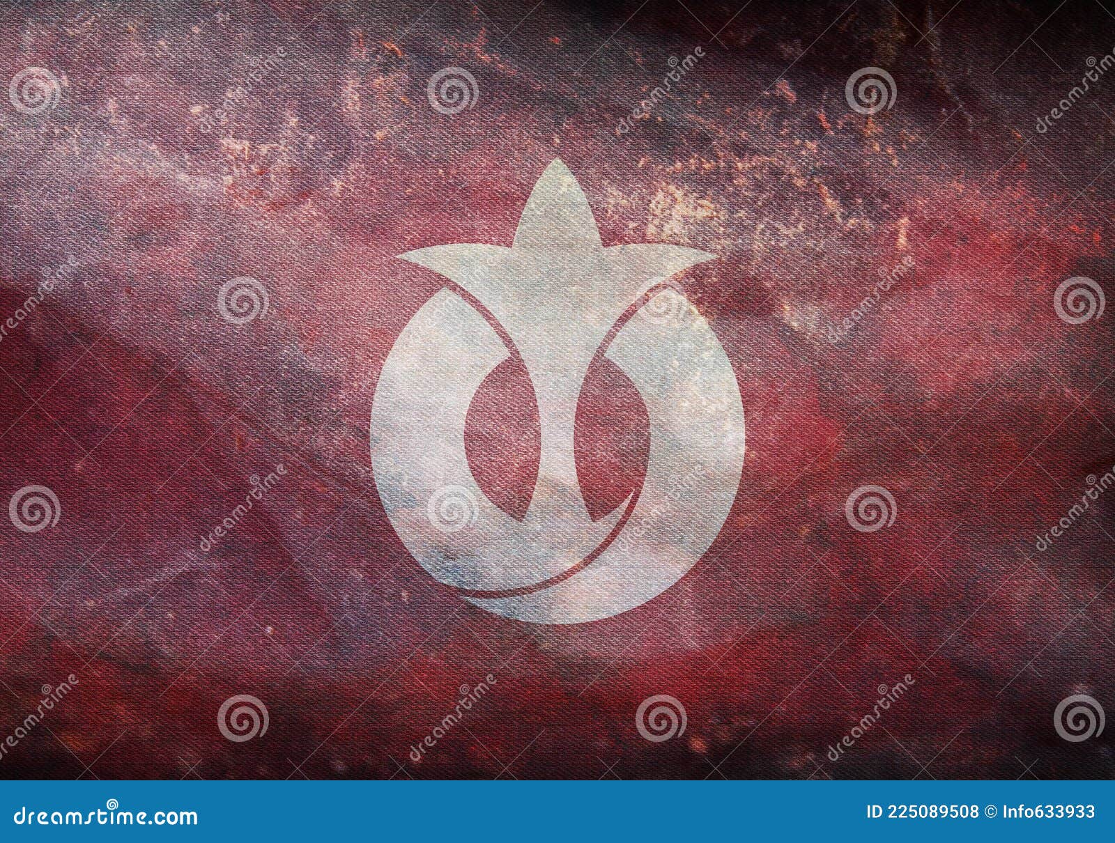 Top View of Retro Flag of Aichi Prefecture with Grunge Texture, No ...