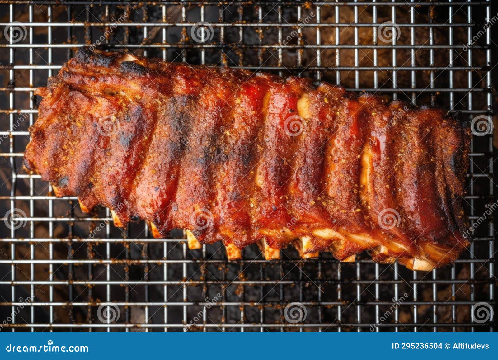 Top View of Ribs Being Basted on a Grill Grate Stock Photo - Image of ...