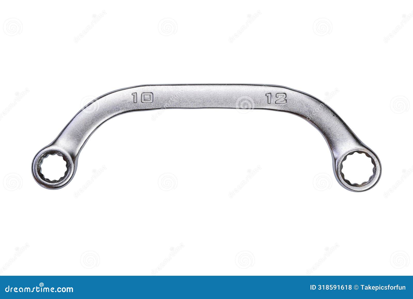 Top View of Ring Curved Wrench Isolated on White Background Stock Photo ...