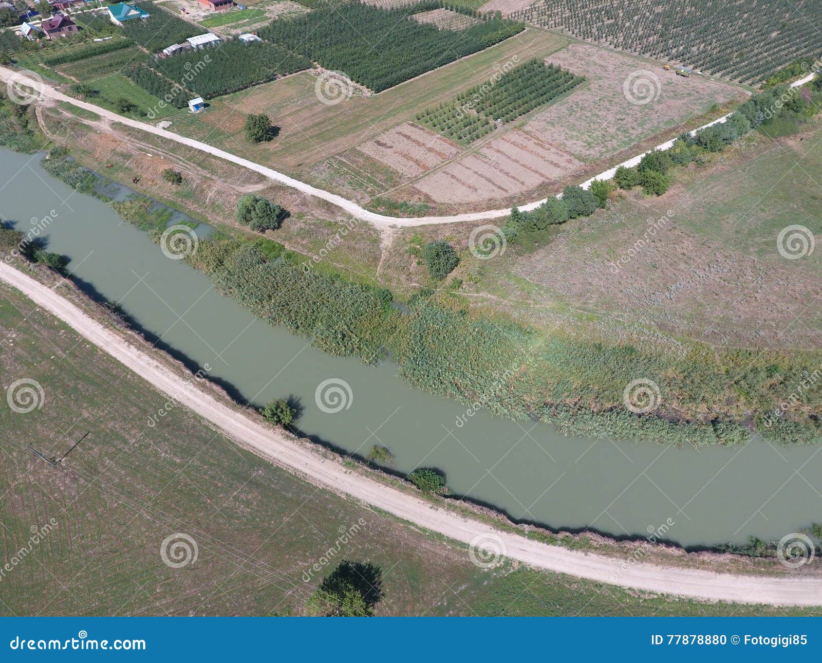 Top View of the River Channel Stock Photo - Image of beauty, nature ...