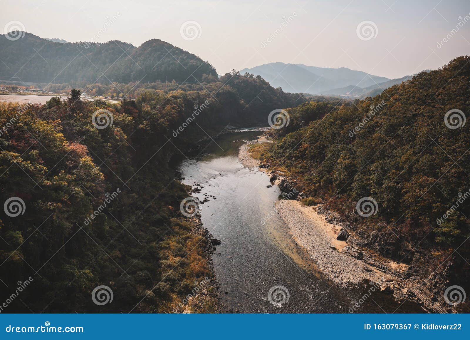 Top View River,forest,mountain Landscape from a High Bridge Stock Image ...