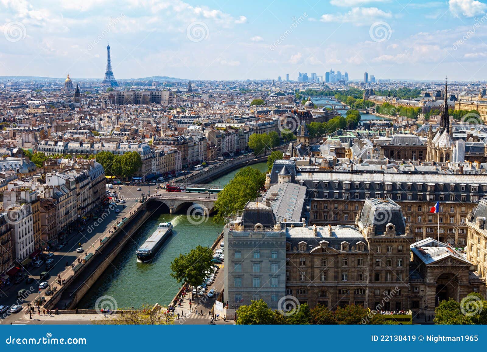 Top view river Seine stock image. Image of europe, french - 22130419
