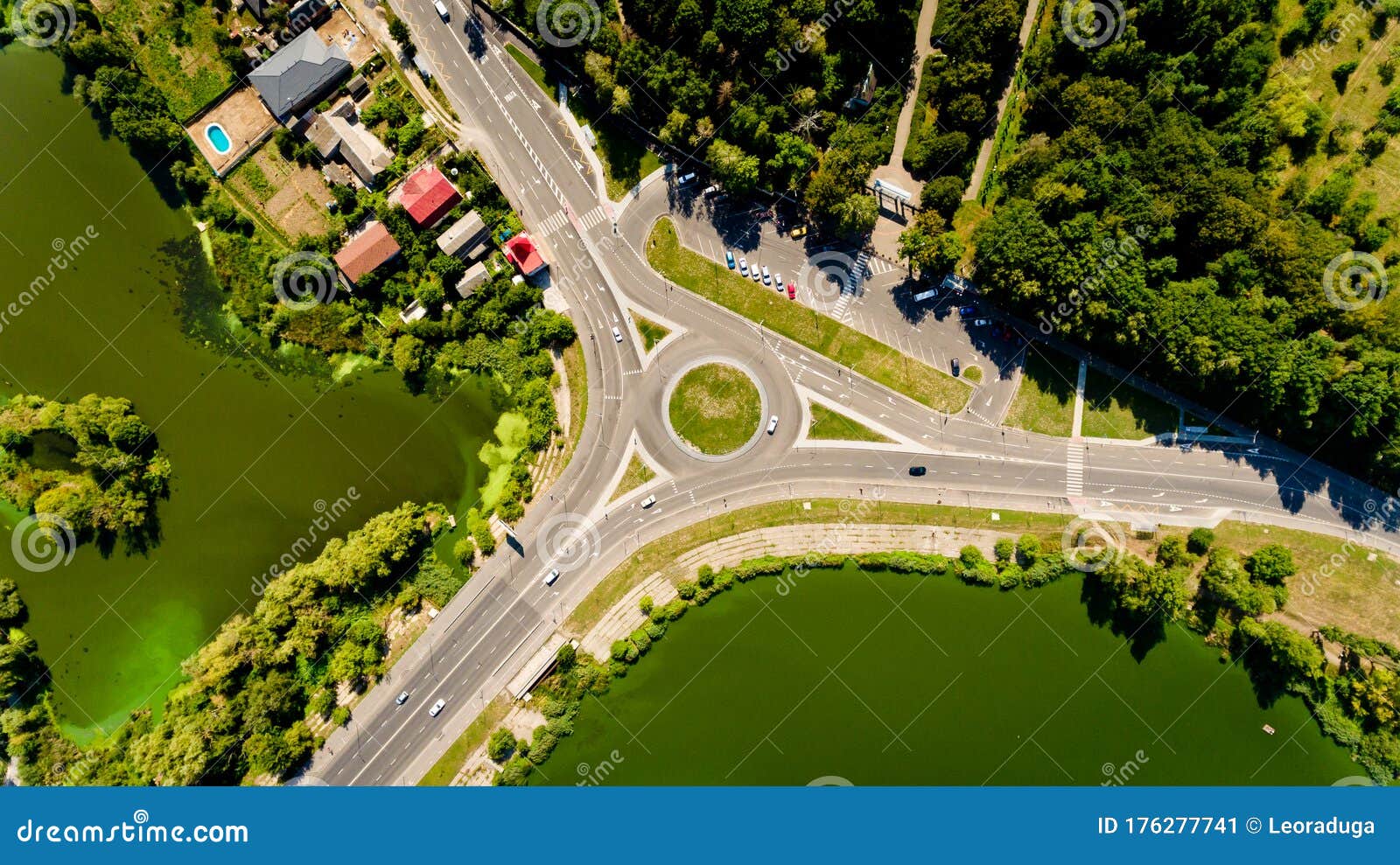 Top View of the Road Junction. Stock Image - Image of roof, ukraine ...