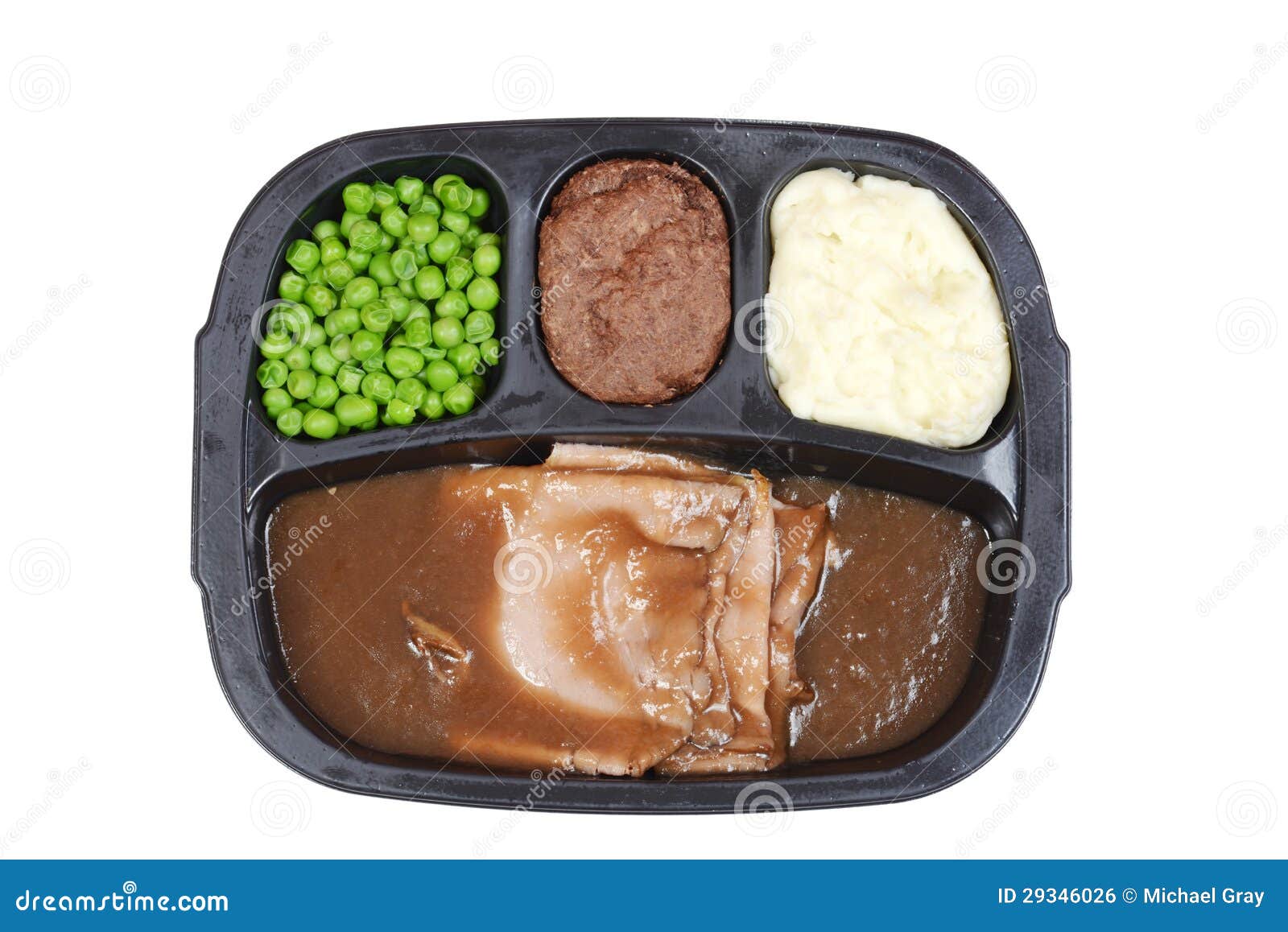 Top View Roast Beef Tv Dinner Stock Photo - Image of cake, microwaved ...