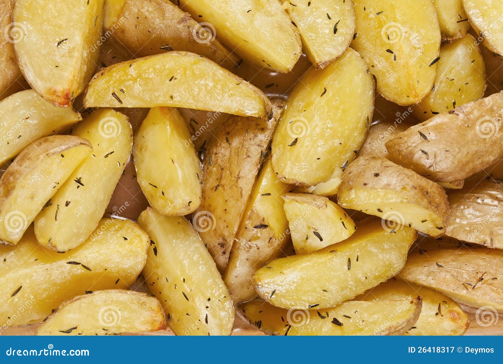 Top View of Roasted Potatoes in a Glass Tray Stock Image - Image of ...