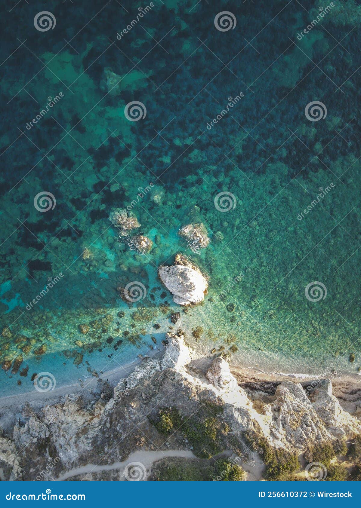 Top View of a Rocky Tropical Coast Stock Photo - Image of rocky ...