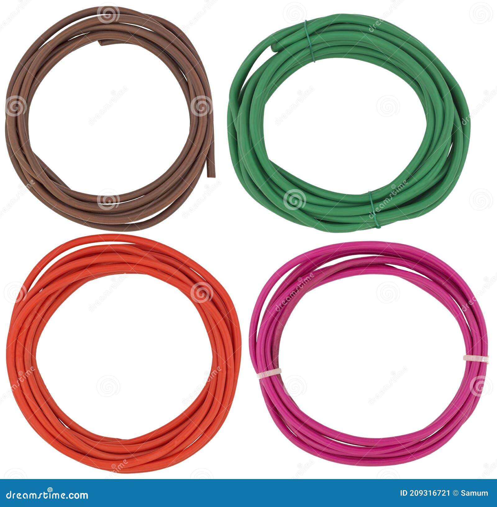 Top View of Rolled Cables Isolated on White Stock Image - Image of ...