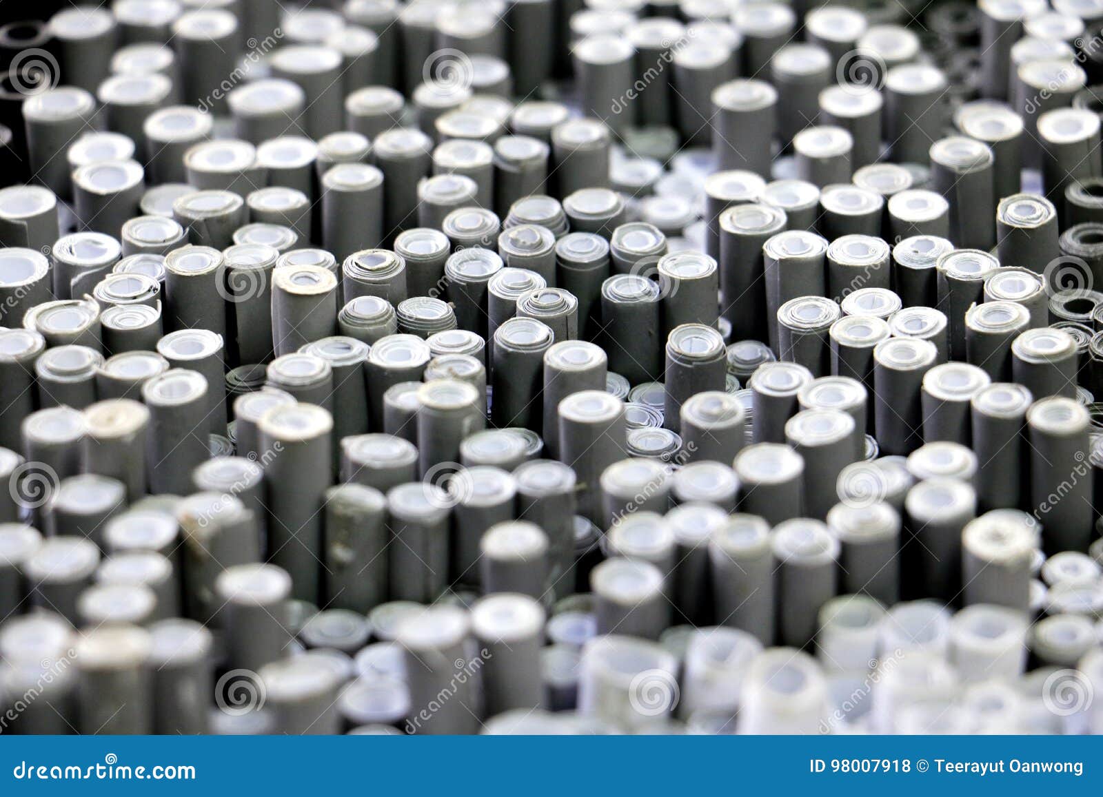 Top view rolls papers. stock photo. Image of print, home - 98007918