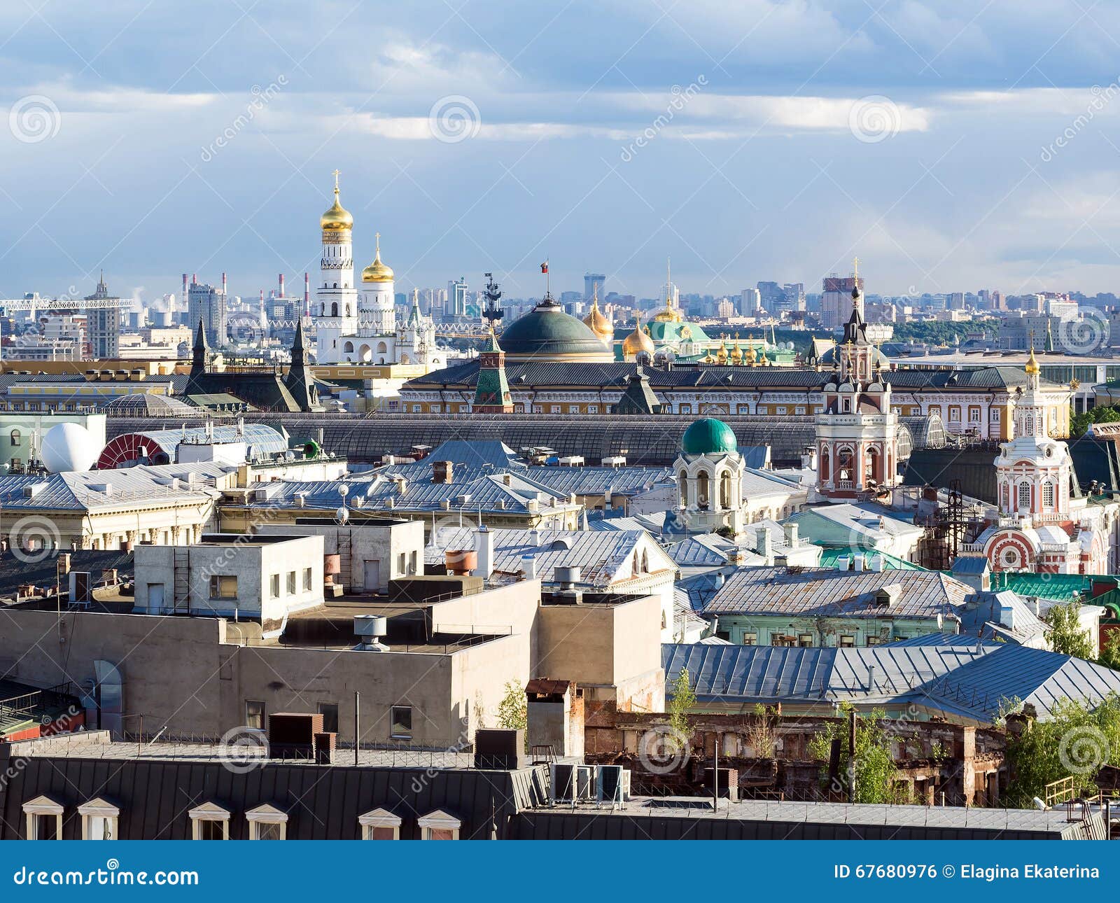 Top View of the Rooftops in the Center of Moscow, Russia Stock Photo ...