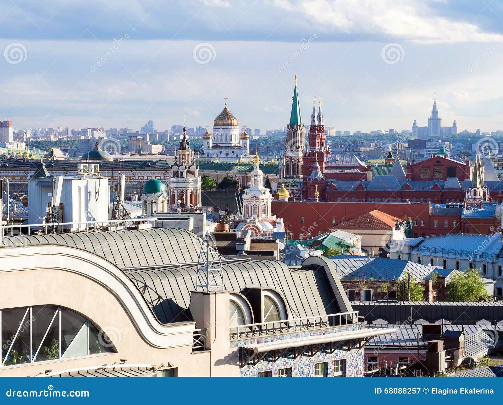 Top View of the Rooftops in the Center of Moscow, Russia Stock Image ...