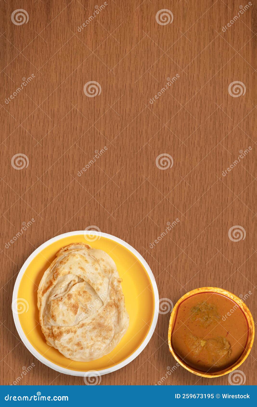 Top View of Roti Canai and a Curry Stock Image - Image of snack, spicy ...