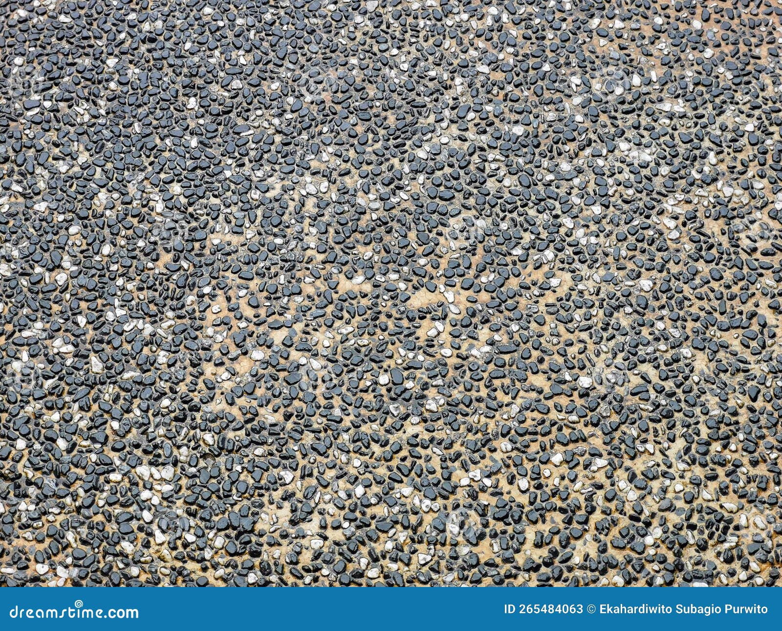 Top View Rough Surface of Small Pebble Stone Floor. Selective Focus ...