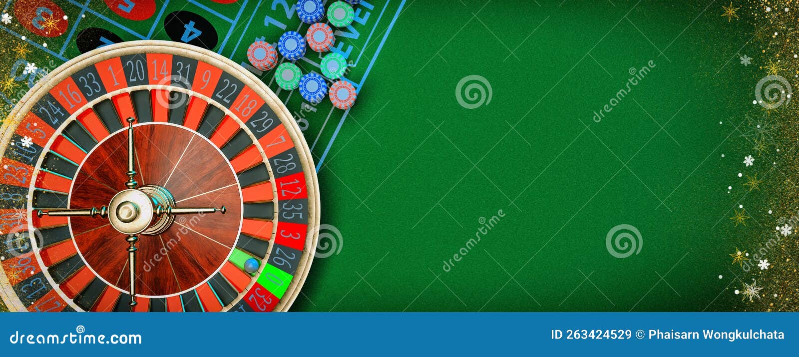 Top View Roulette on Table with Ball on Green Stock Image - Image of ...