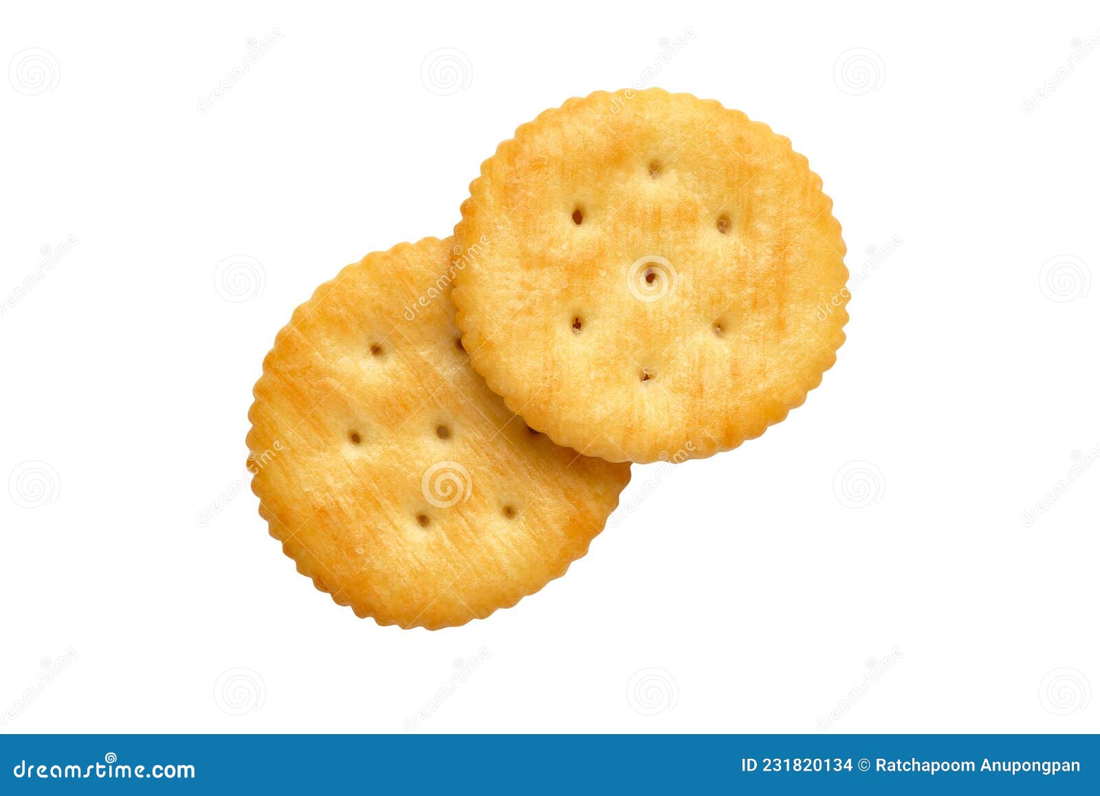 Top View of Round Cracker, Isolated on White Background Stock Photo ...