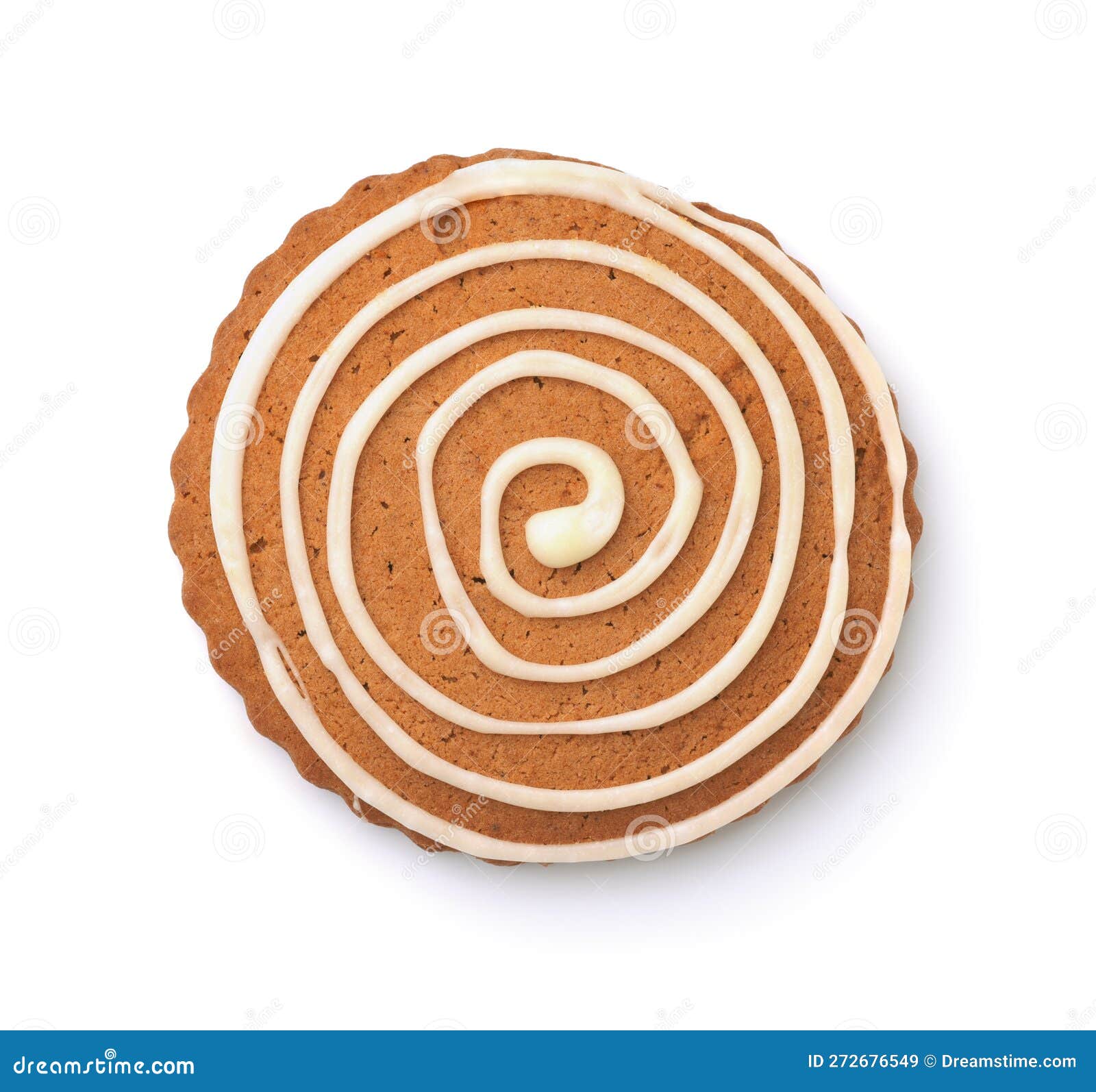 Top View of Round Glazed Gingerbread Cookie Stock Image - Image of ...