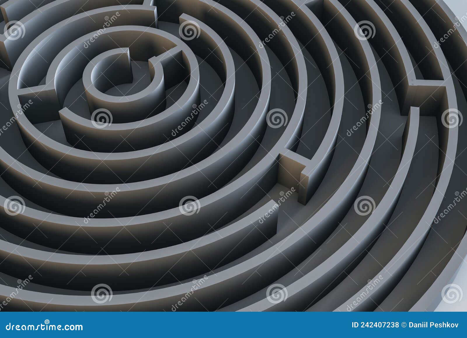 Top View of Round Maze Background. Solution and Way Out Concept Stock ...