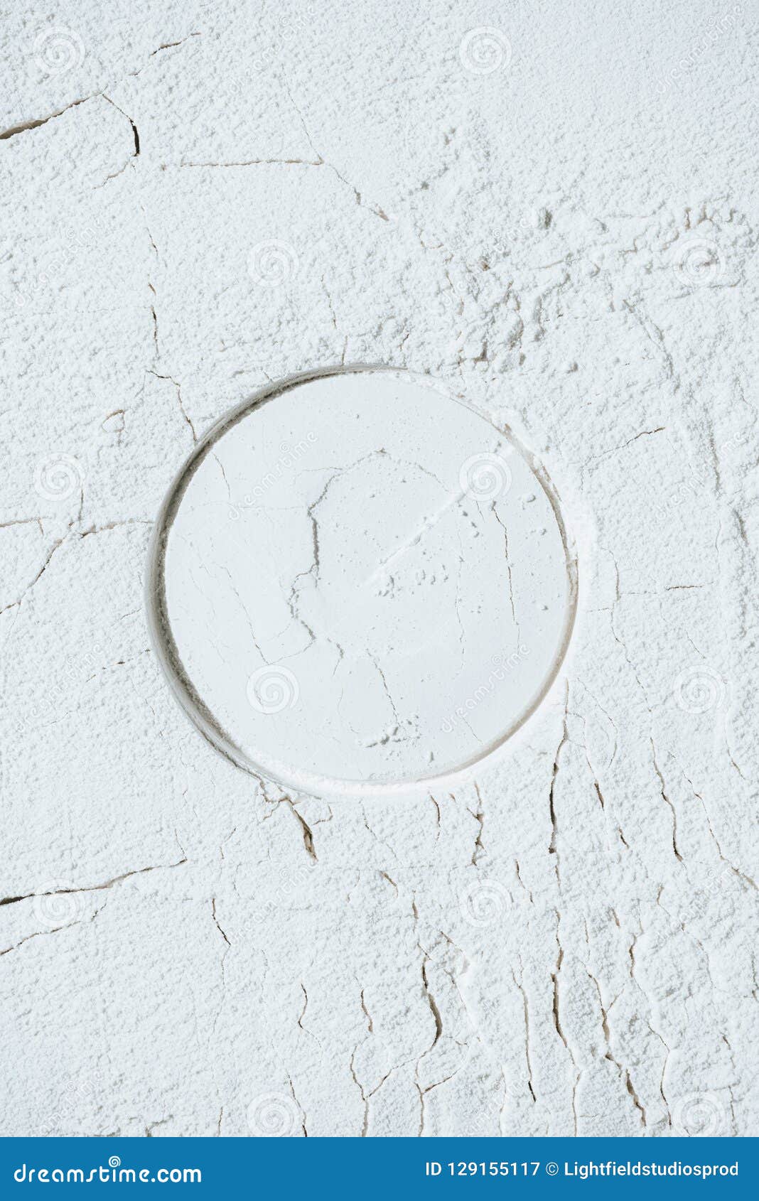 Top View of Round Shape on White Stock Image - Image of copyspace ...