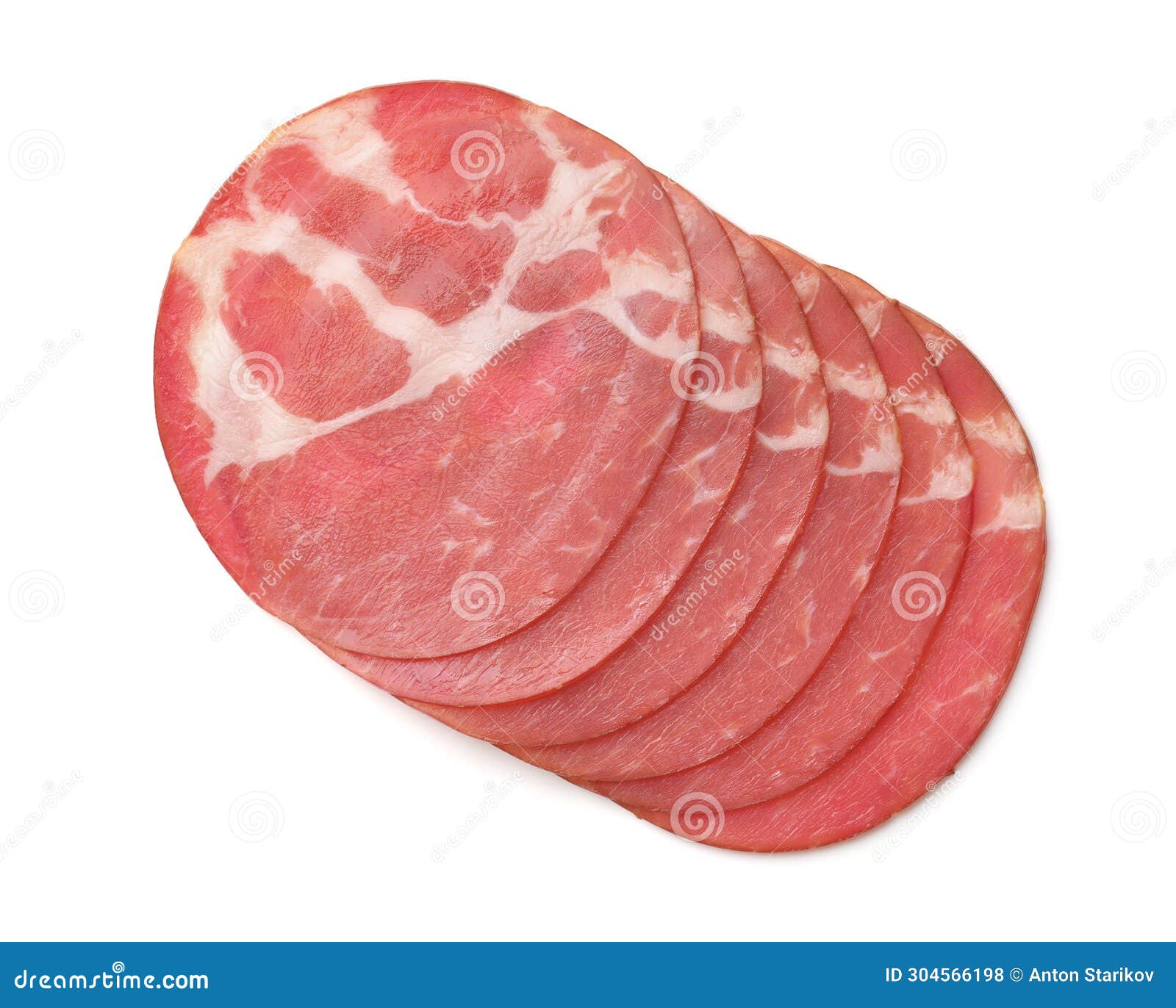 Top View of Round Smoked Ham Slices Stock Photo - Image of ingredient ...