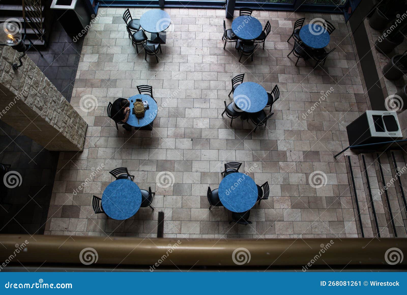 Top View of the Round Tables in Cafe Stock Image - Image of tables ...