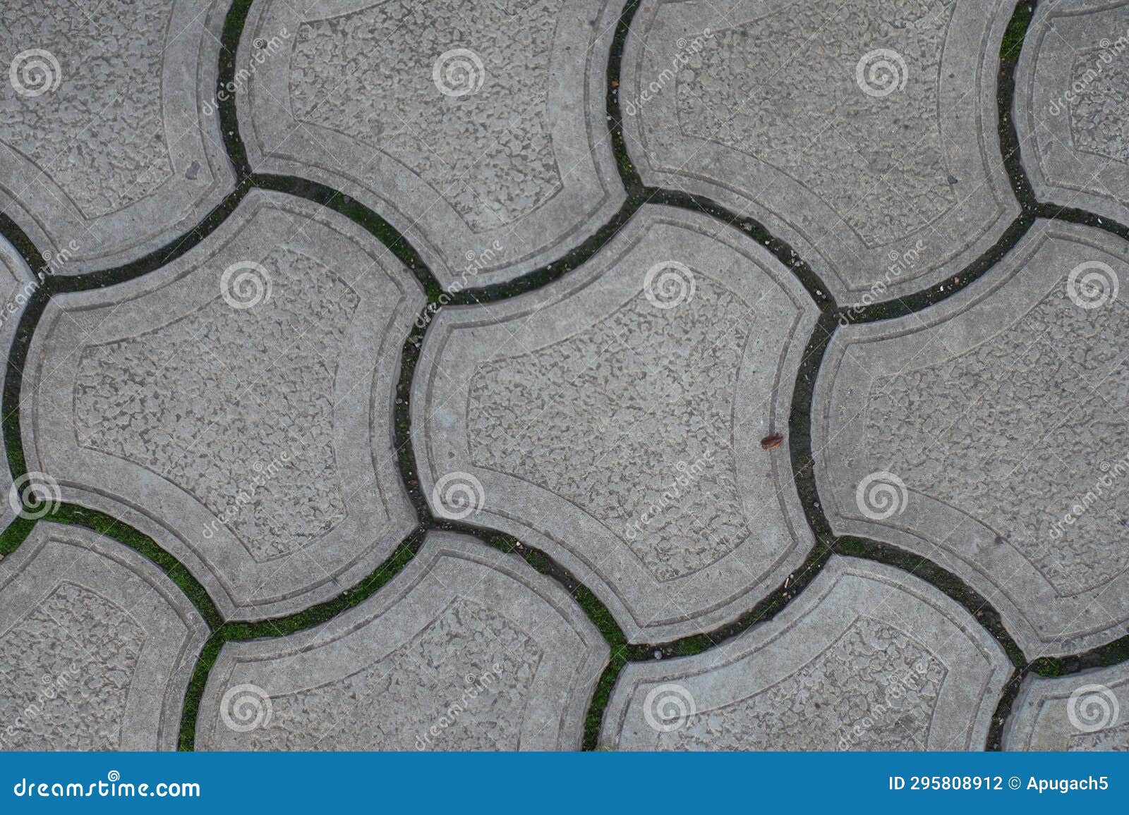 Top View of Rounded Grey Concrete Interlocking Paver Blocks Stock Photo ...