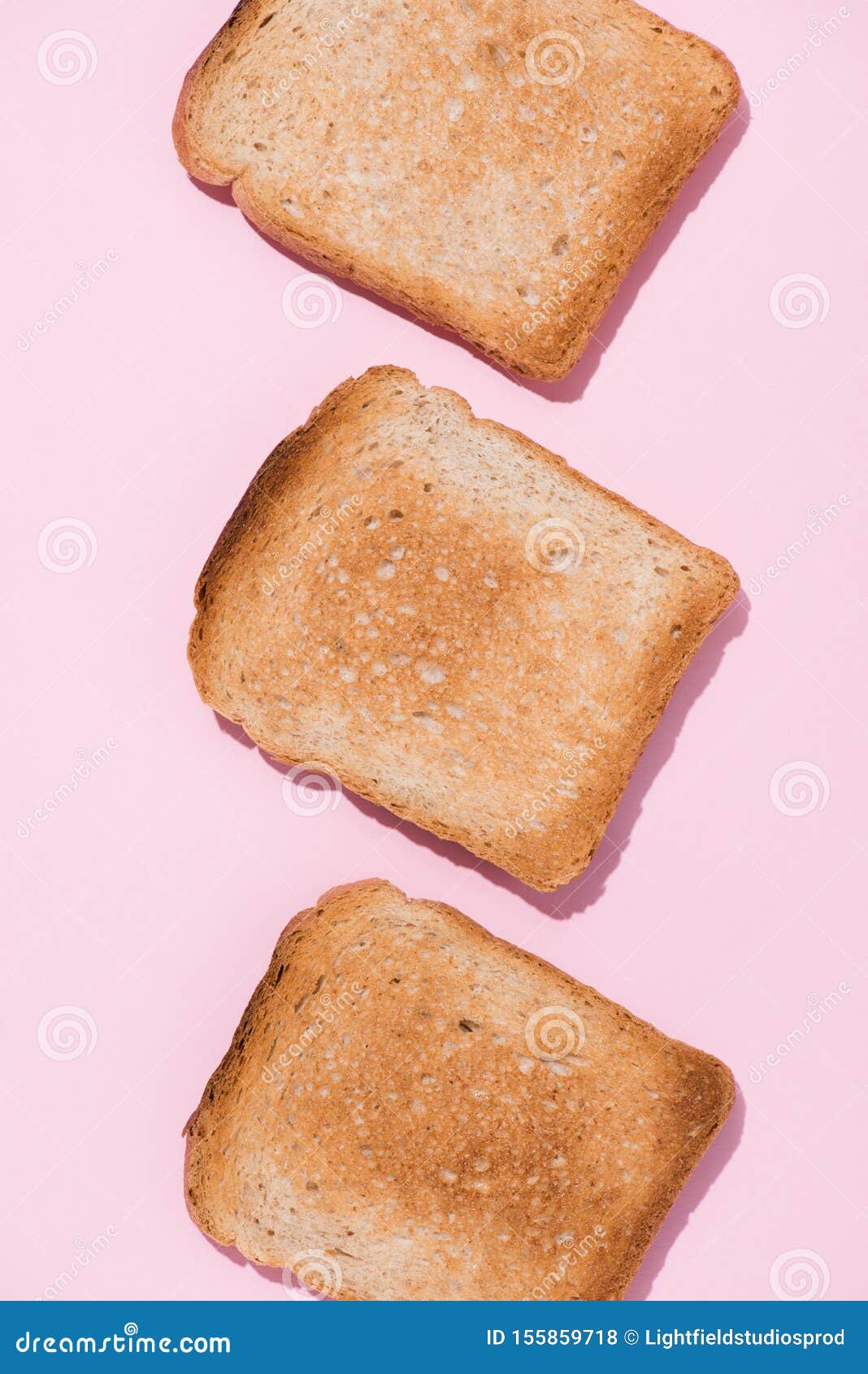 Top View of Row of Delicious Toasts Stock Photo - Image of sliced ...