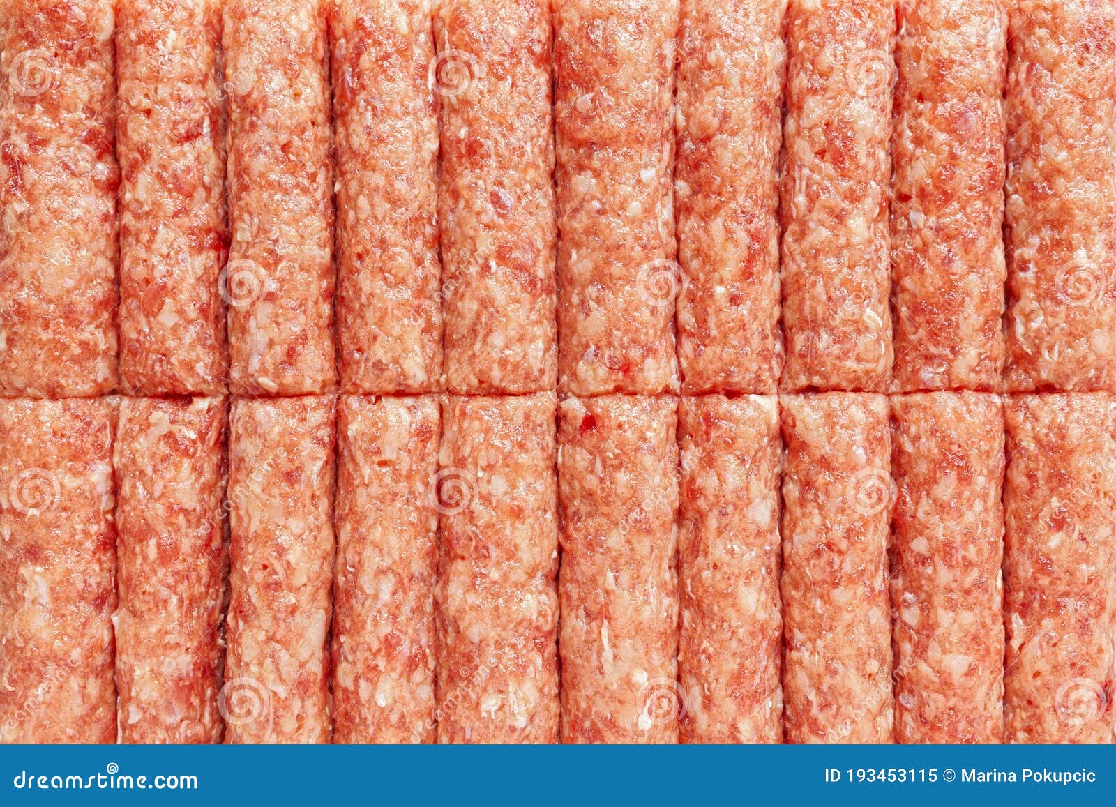 Top View of Rows of Fresh Raw Ground Meat Stock Image - Image of rows ...