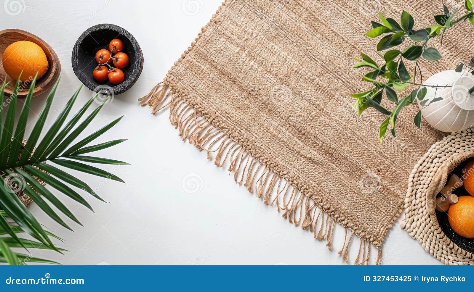 Top View of a Rug on White Background Stock Image - Image of home, view ...