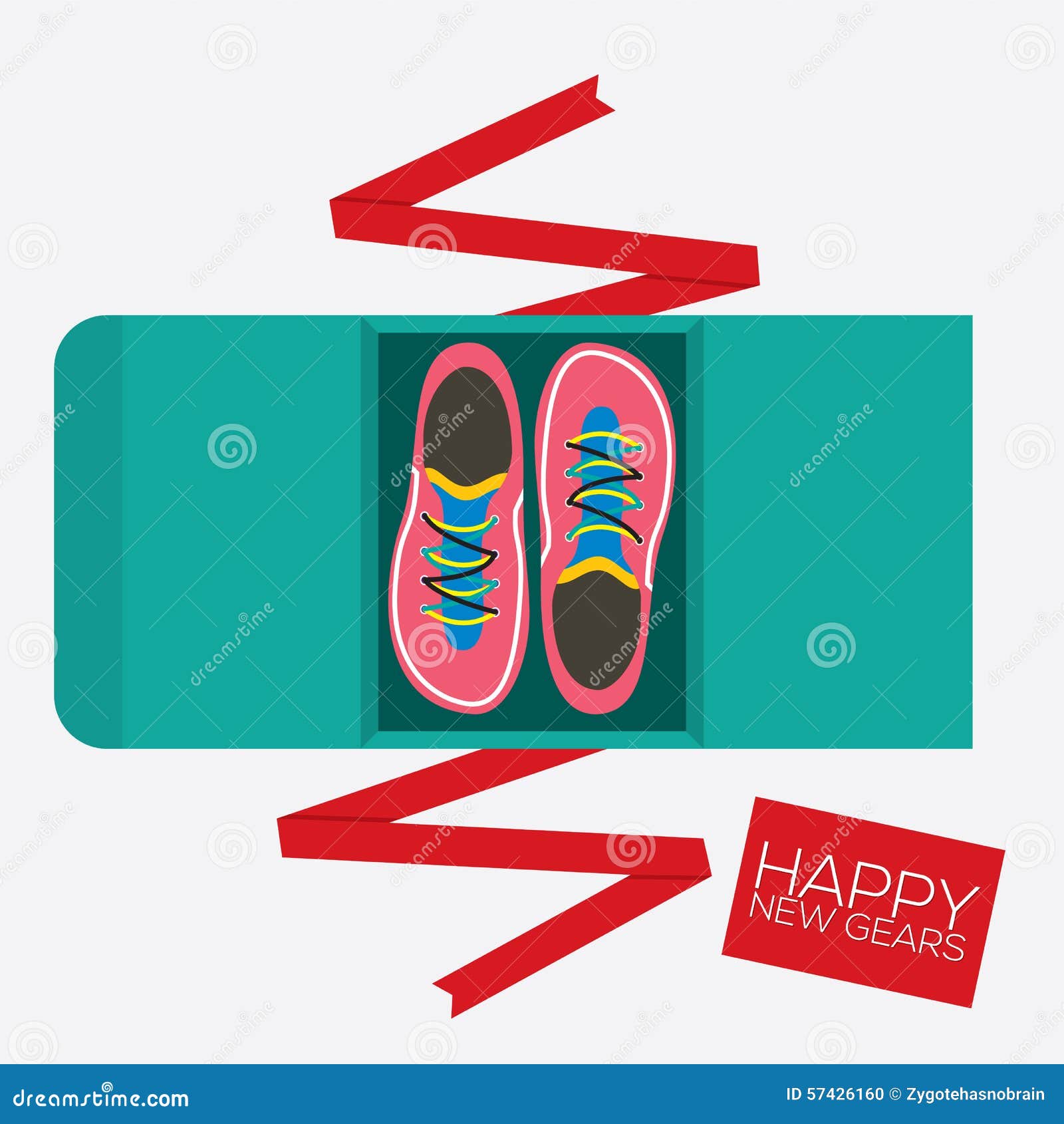 Top View of Running Shoes Gift. Stock Vector - Illustration of ...