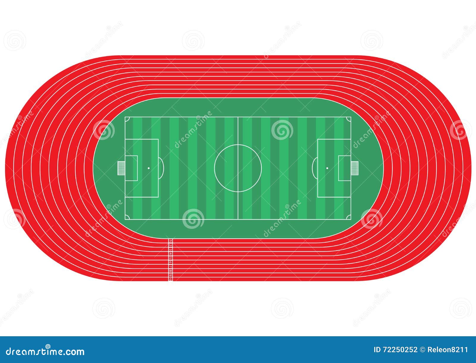 Top View of Running Track and Soccer Field. Stock Illustration ...