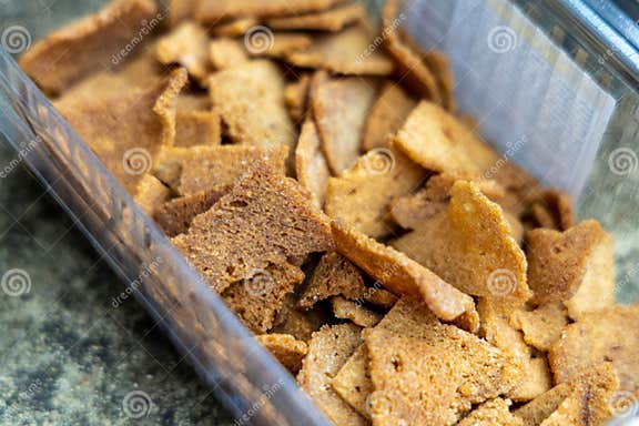 Top View of Rye Bread Chips Stock Image - Image of falling, white ...