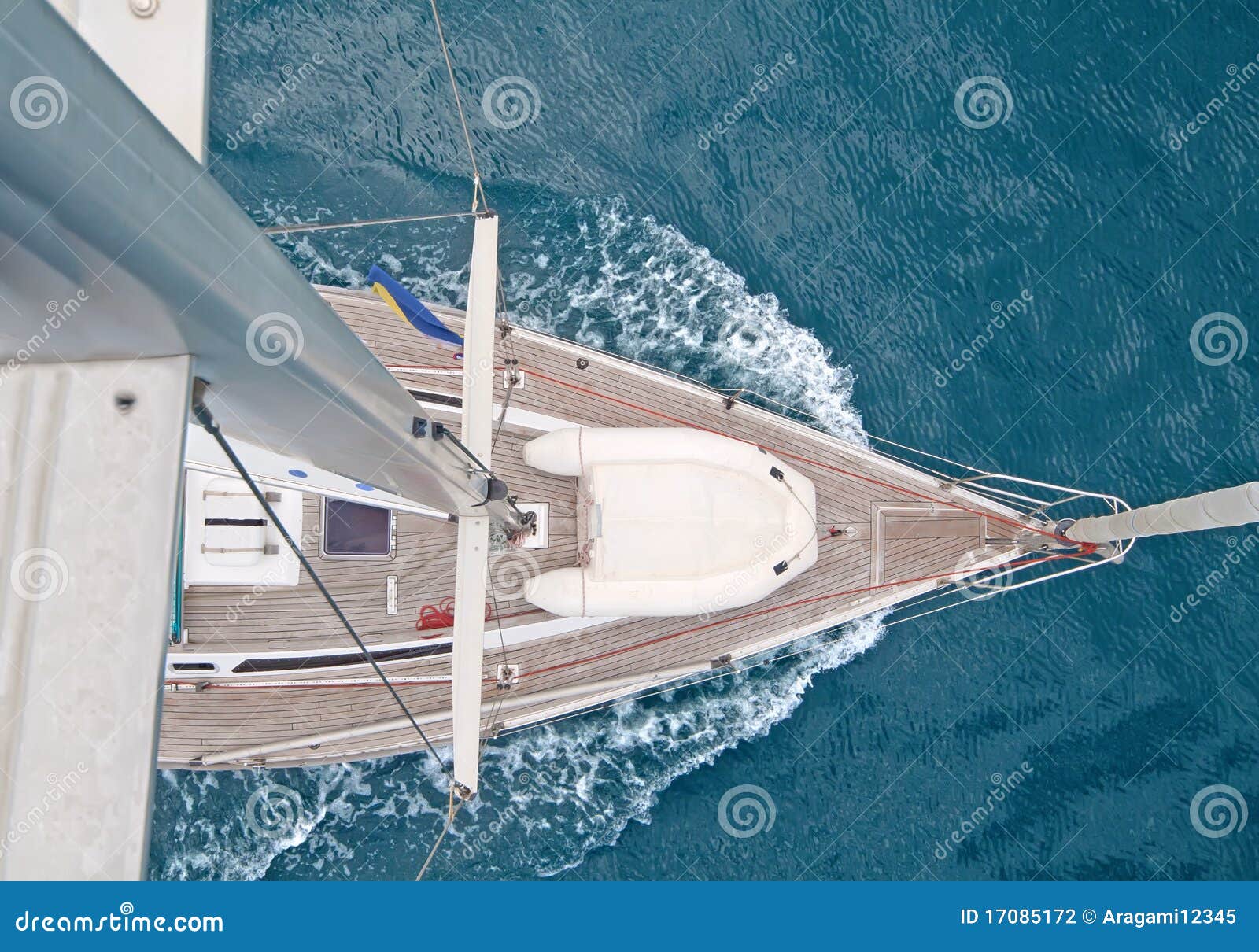 Top view of sailing boat stock photo. Image of summer - 17085172
