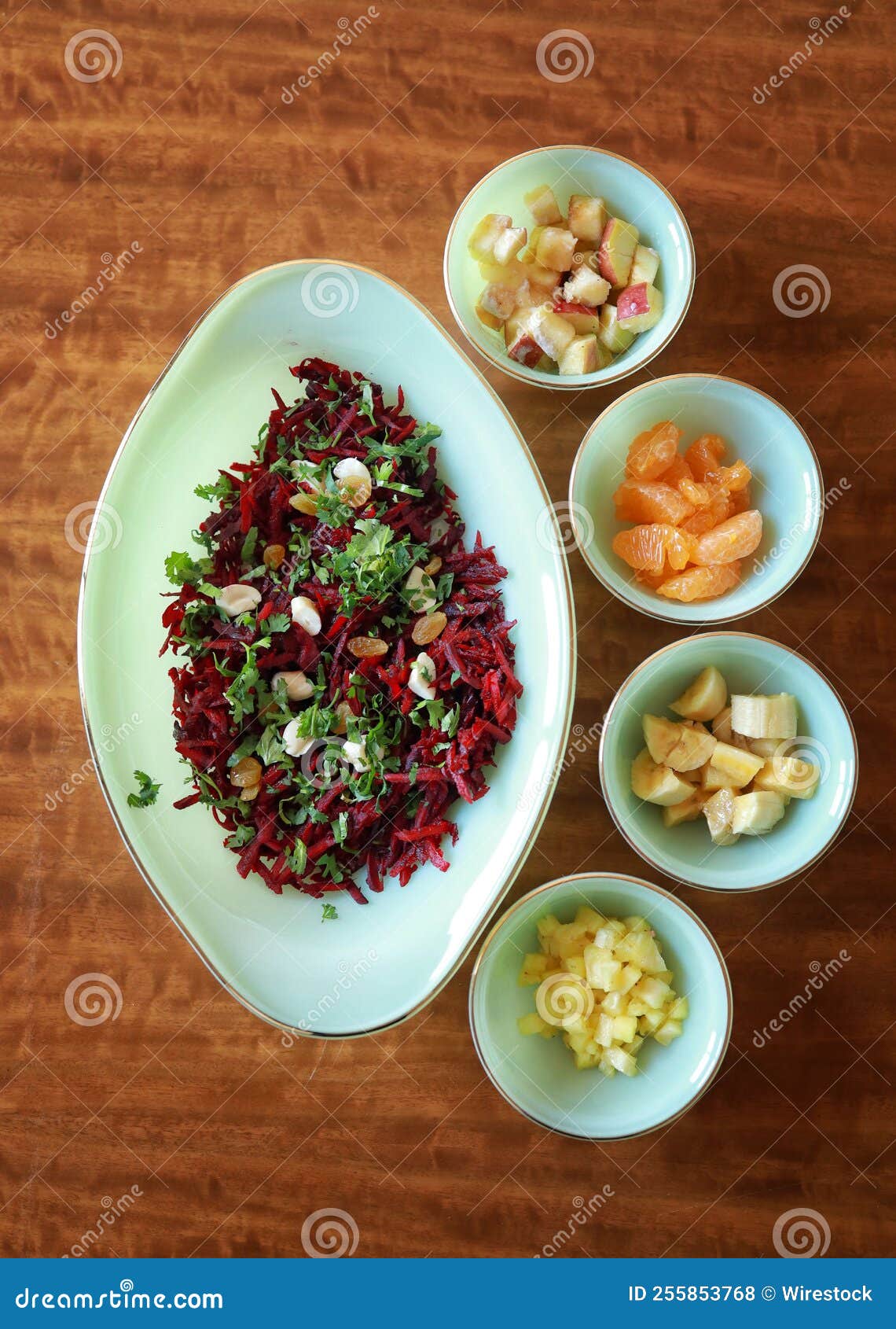 Top View of a Salad with Beautiful Dressing Stock Photo - Image of ...