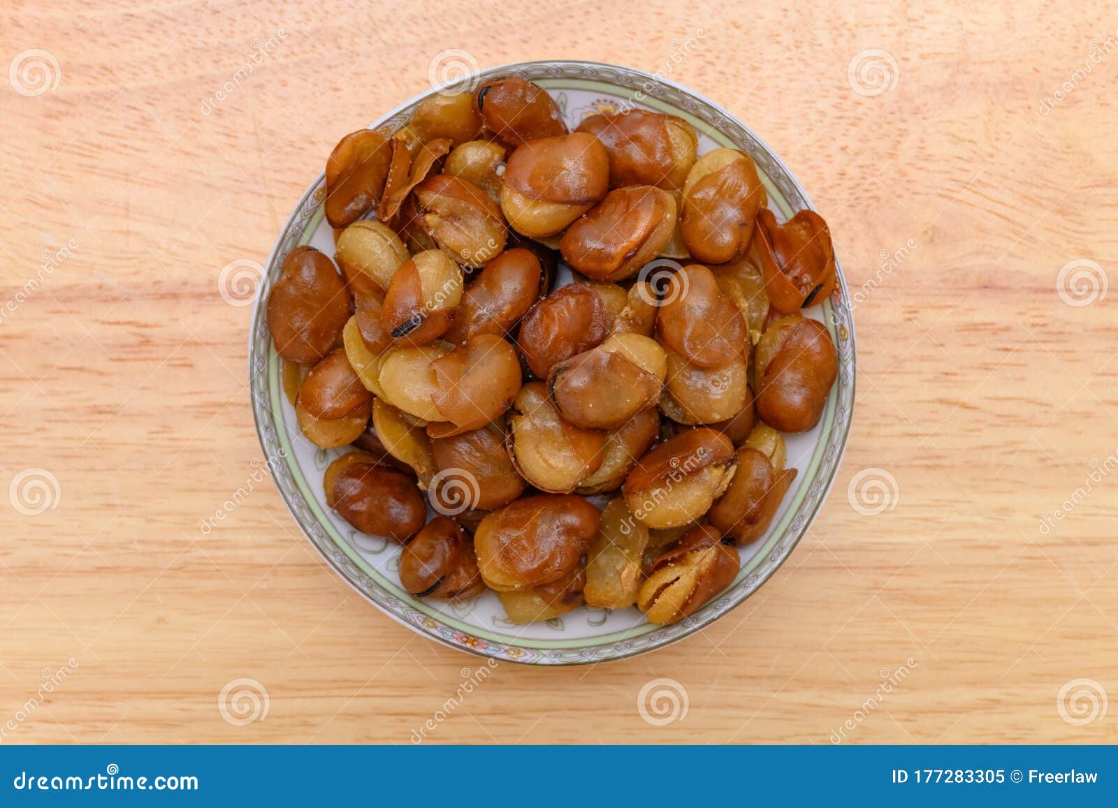 Salty Broad or Fava Beans on a Dish Stock Image - Image of closeup ...