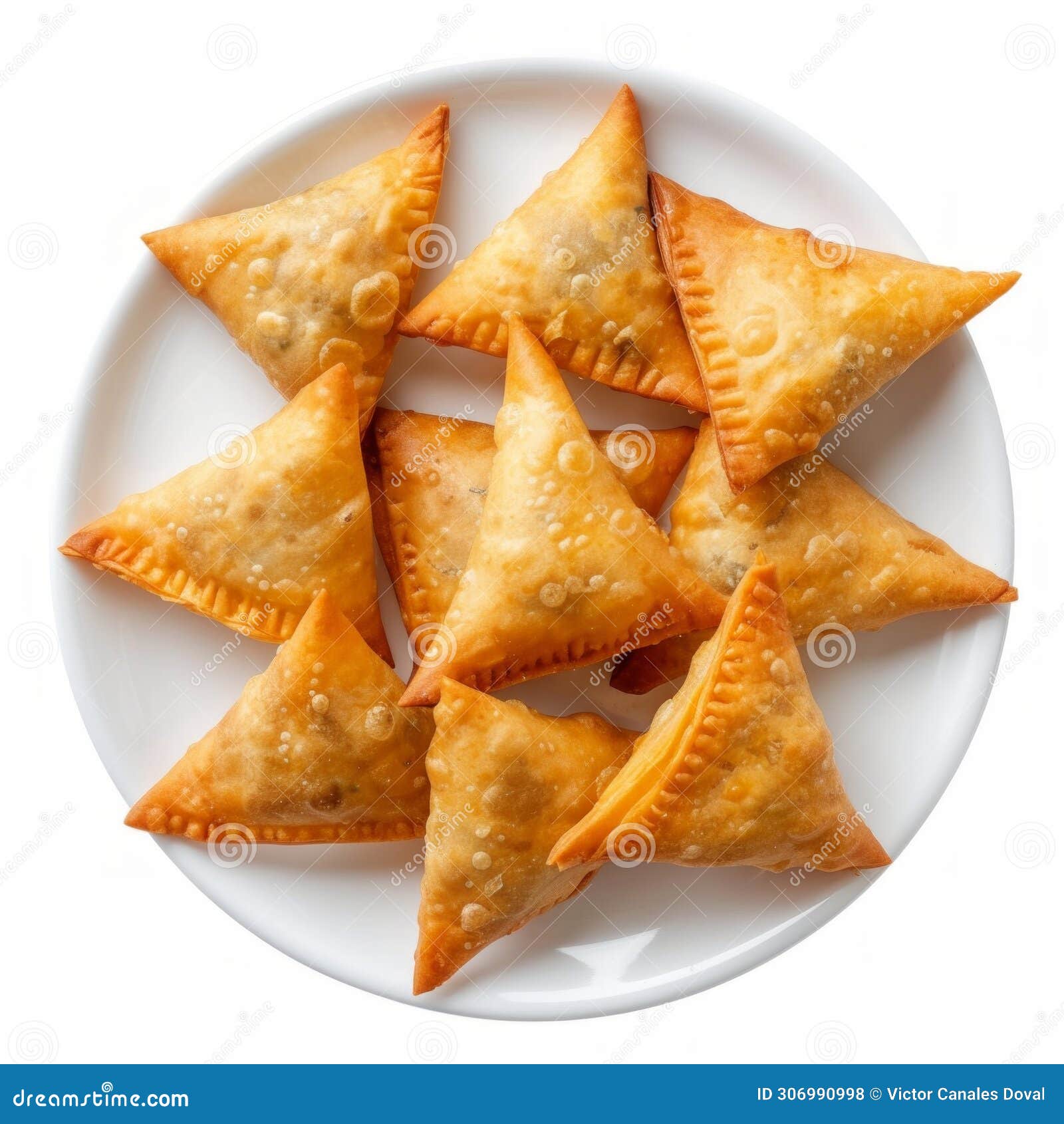 Top View of Samosas on a White Background Stock Photo - Image of ...