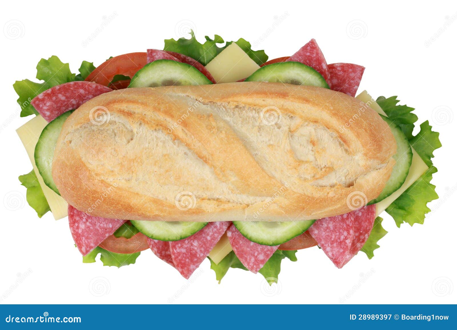 Top View of a Sandwich with Pepperoni Stock Image - Image of food ...