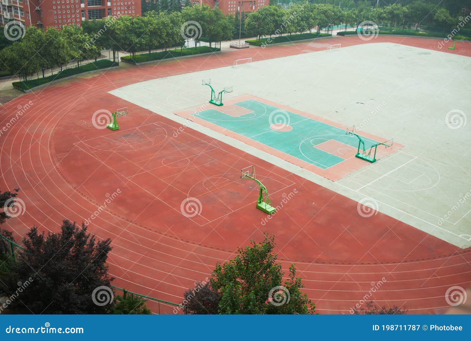 Top View of School Playground Stock Image - Image of board, backboard ...