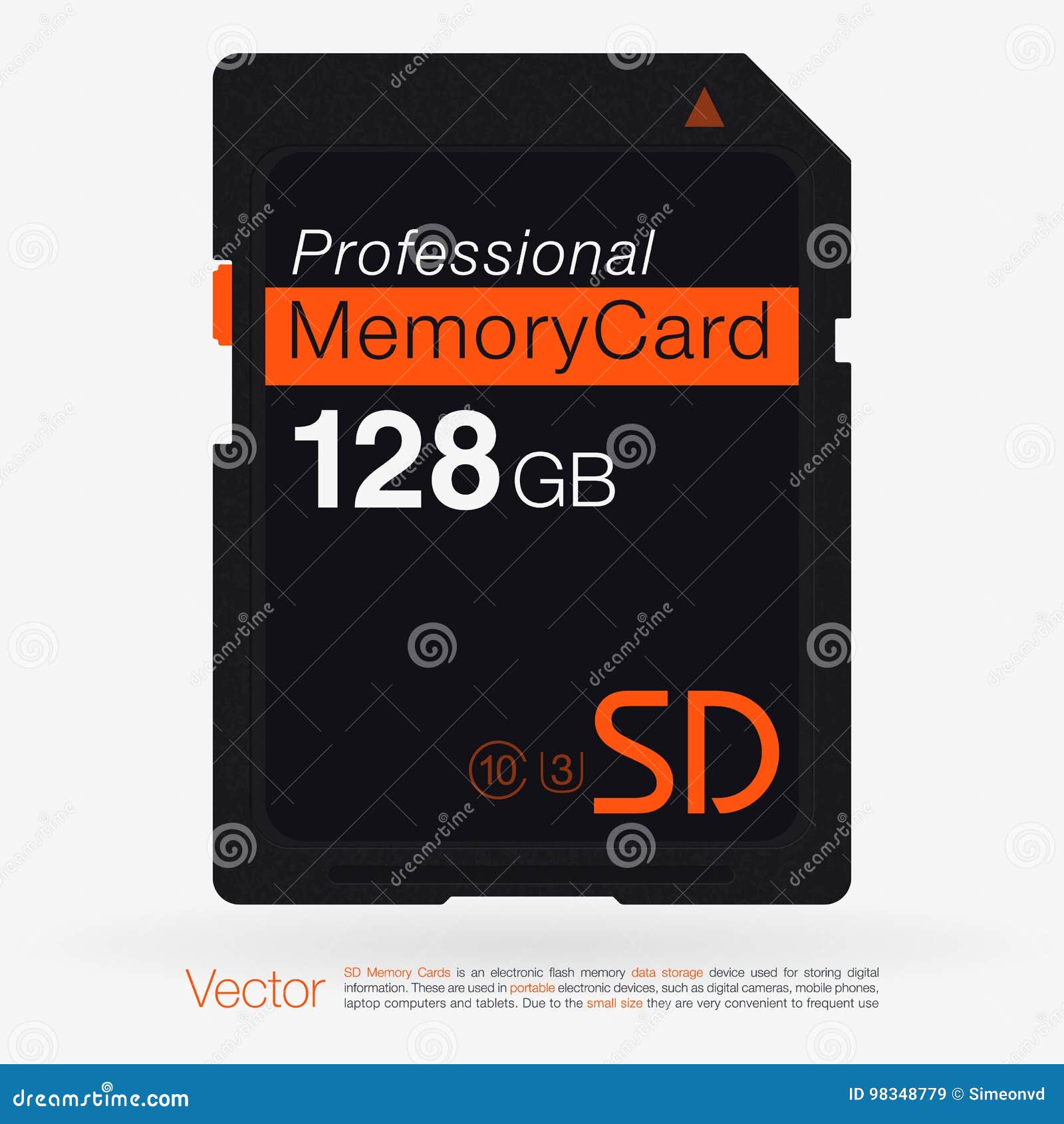 Top View SD Memory Card. Memory Chip Isolated Stock Vector ...