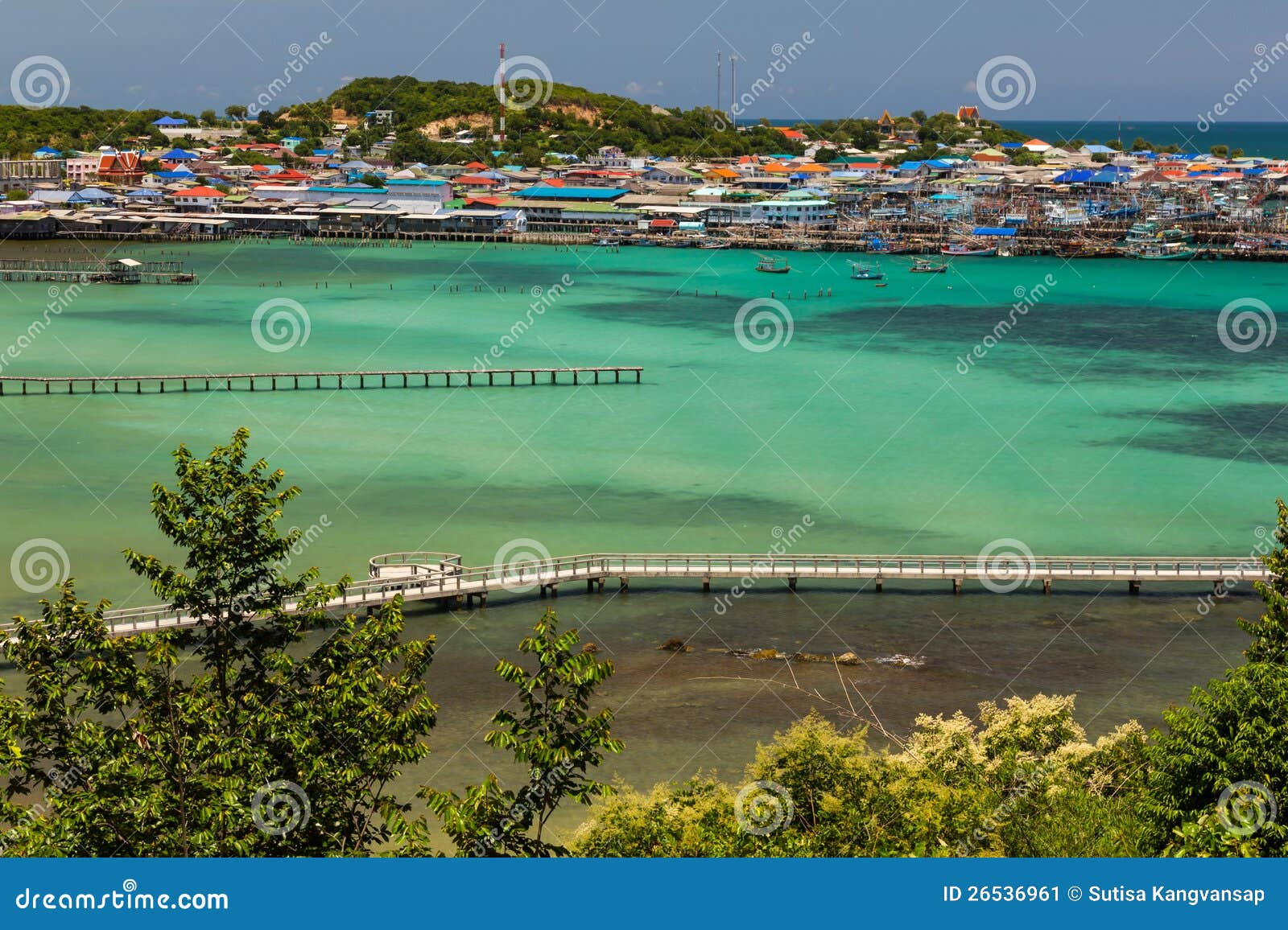 Top View of Sea, Pier and Walk Path Stock Image - Image of background ...