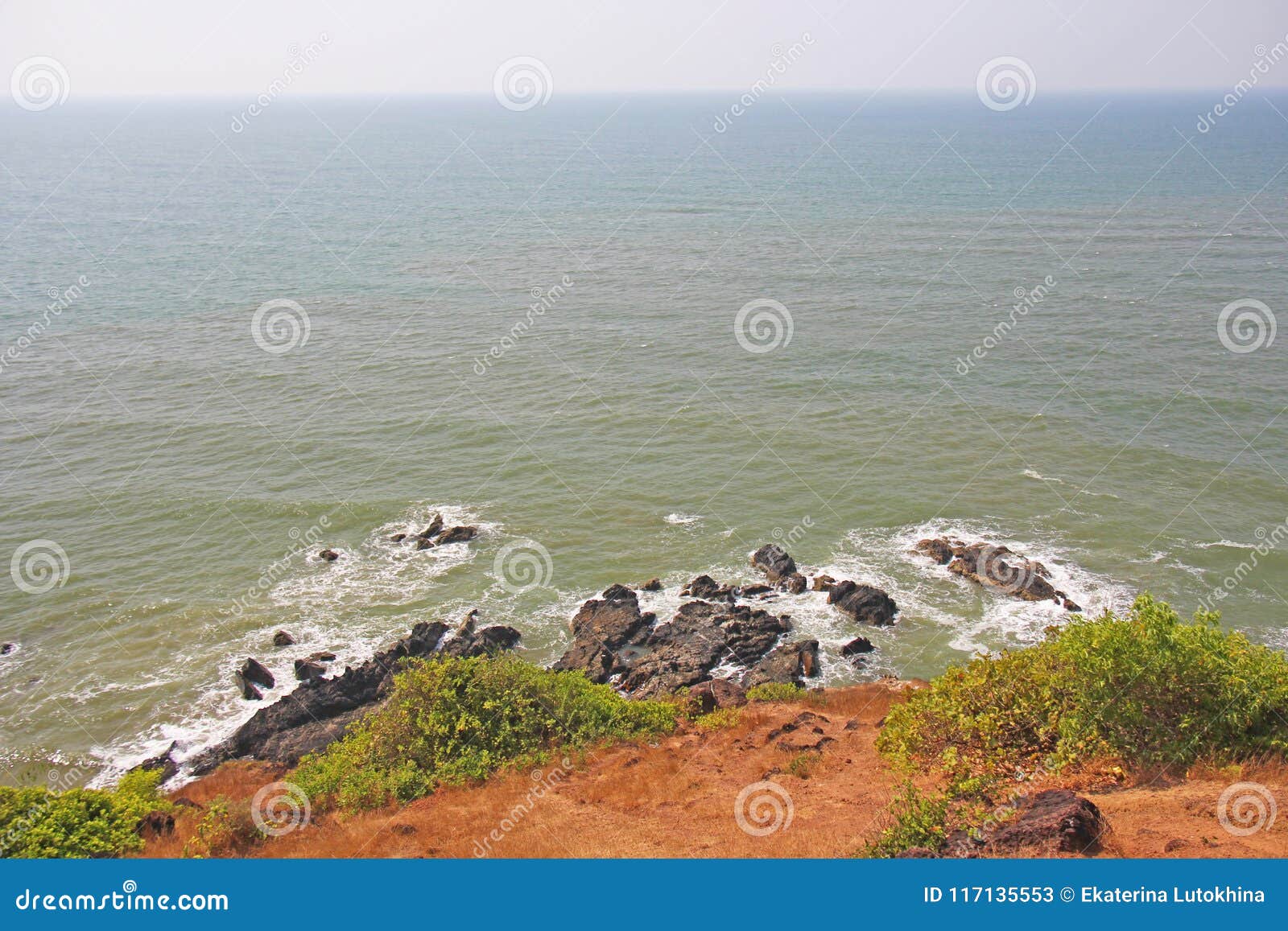 Top View of the Sea and Rocks. India, GOA Stock Image - Image of ...